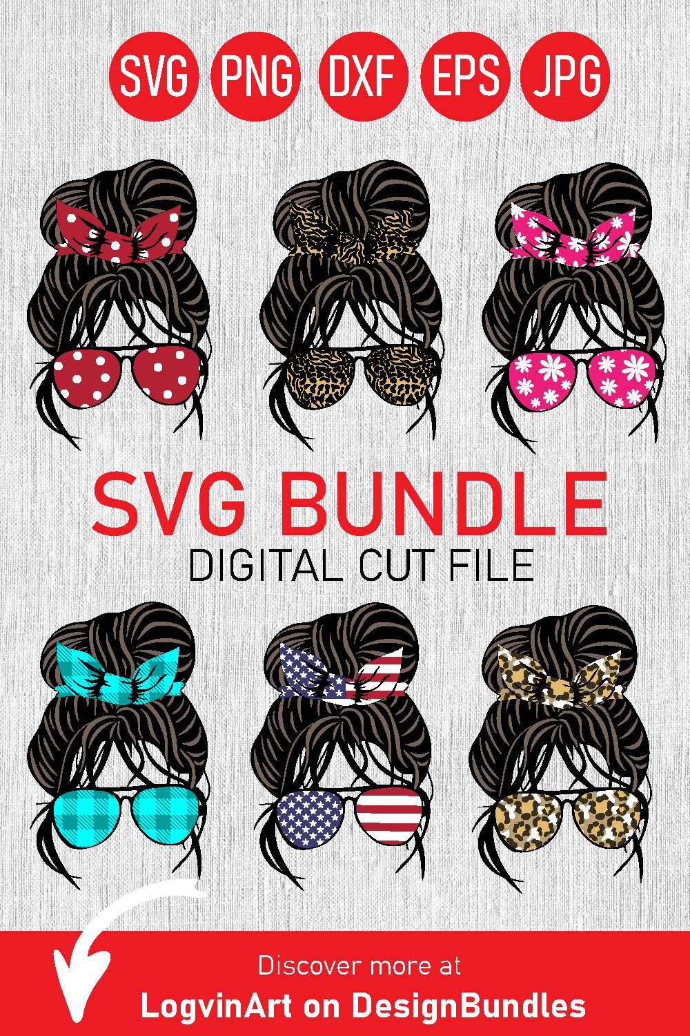 Messy Bun svg bundle, High Bun designs svg, svg cut files