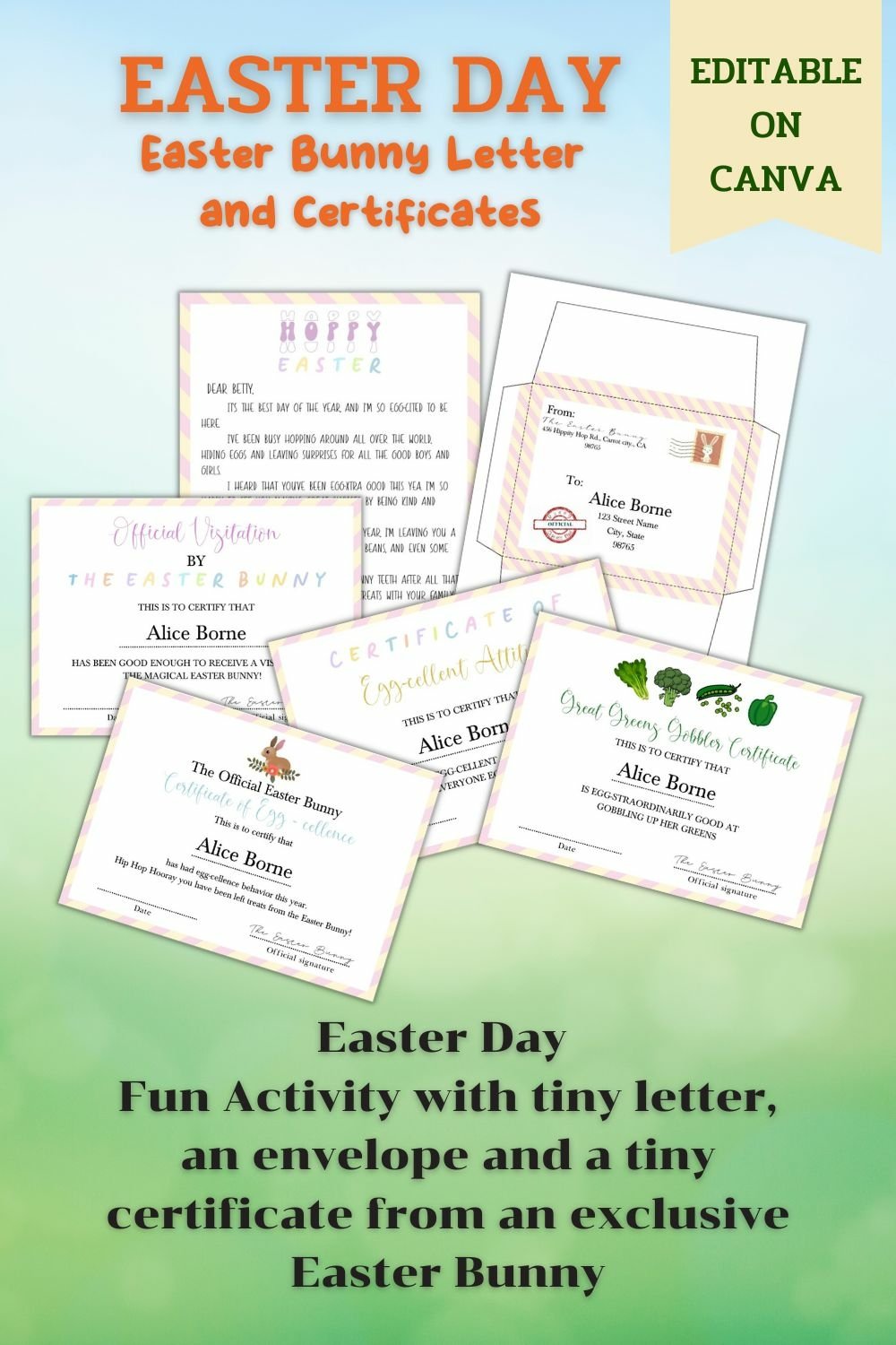 EDITABLE Letter from Easter Bunny