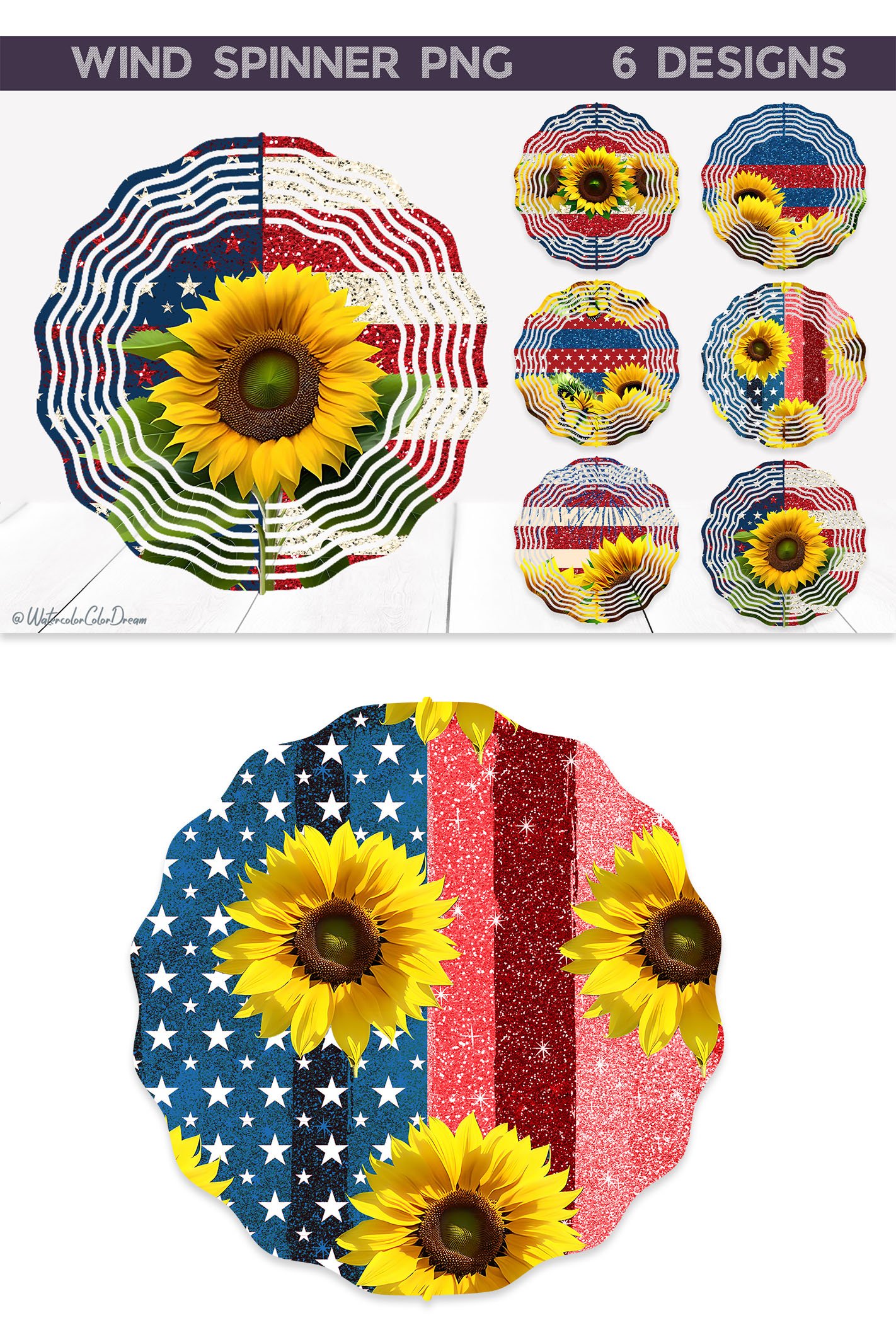 Fall Wind Spinner | Sunflower Sublimation Designs PNG