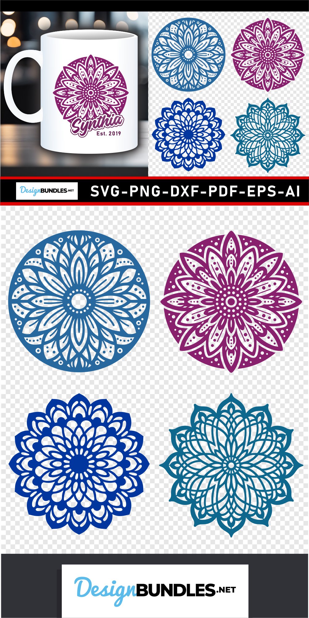 Flower Mandala SVG Design