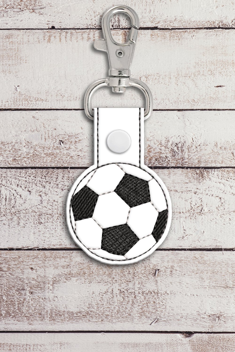 Soccer Ball ITH Key Fob Applique Embroidery File
