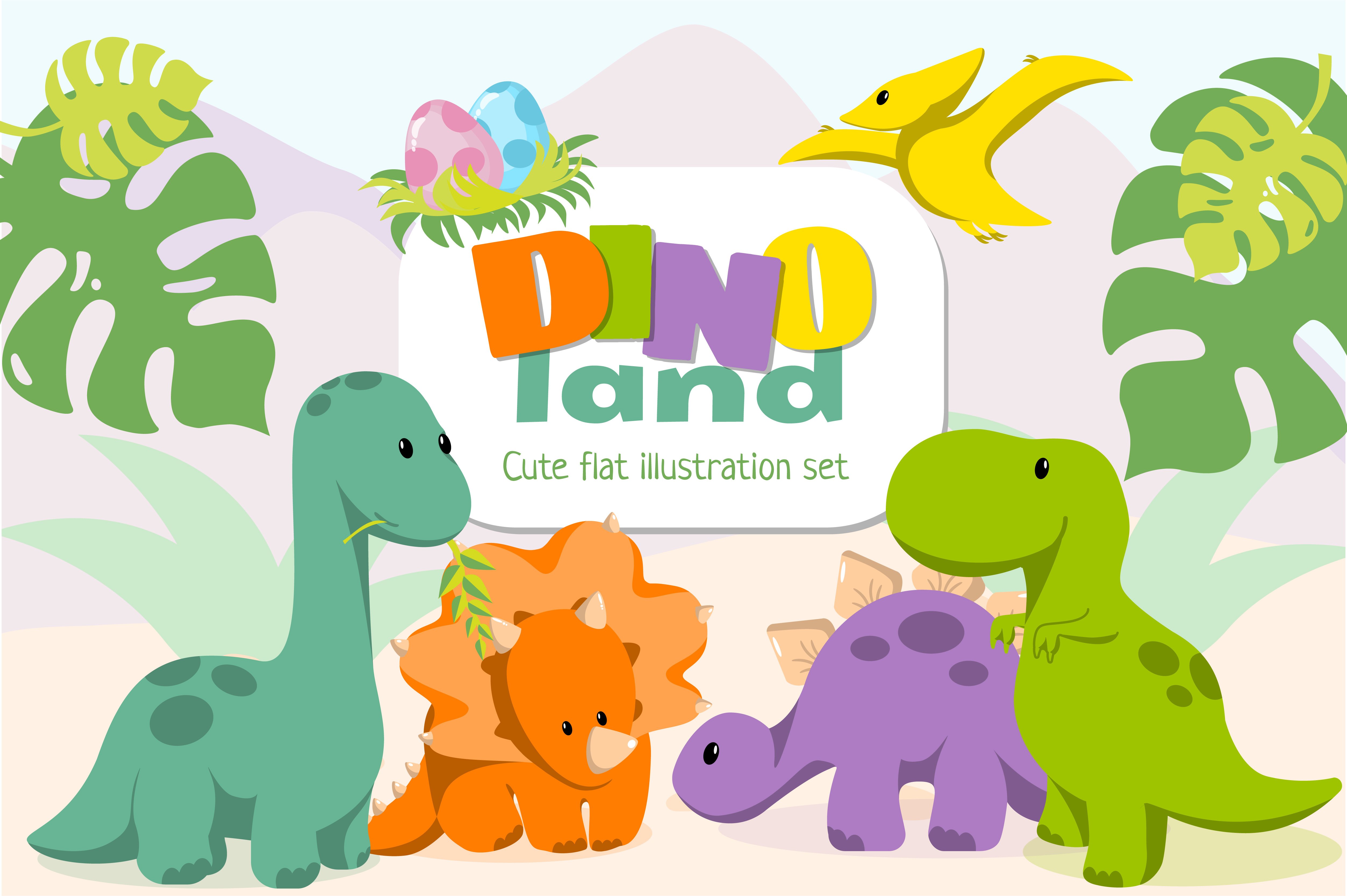 Dinosaurs Bundle | DINO Cute Flat illustration | clip art