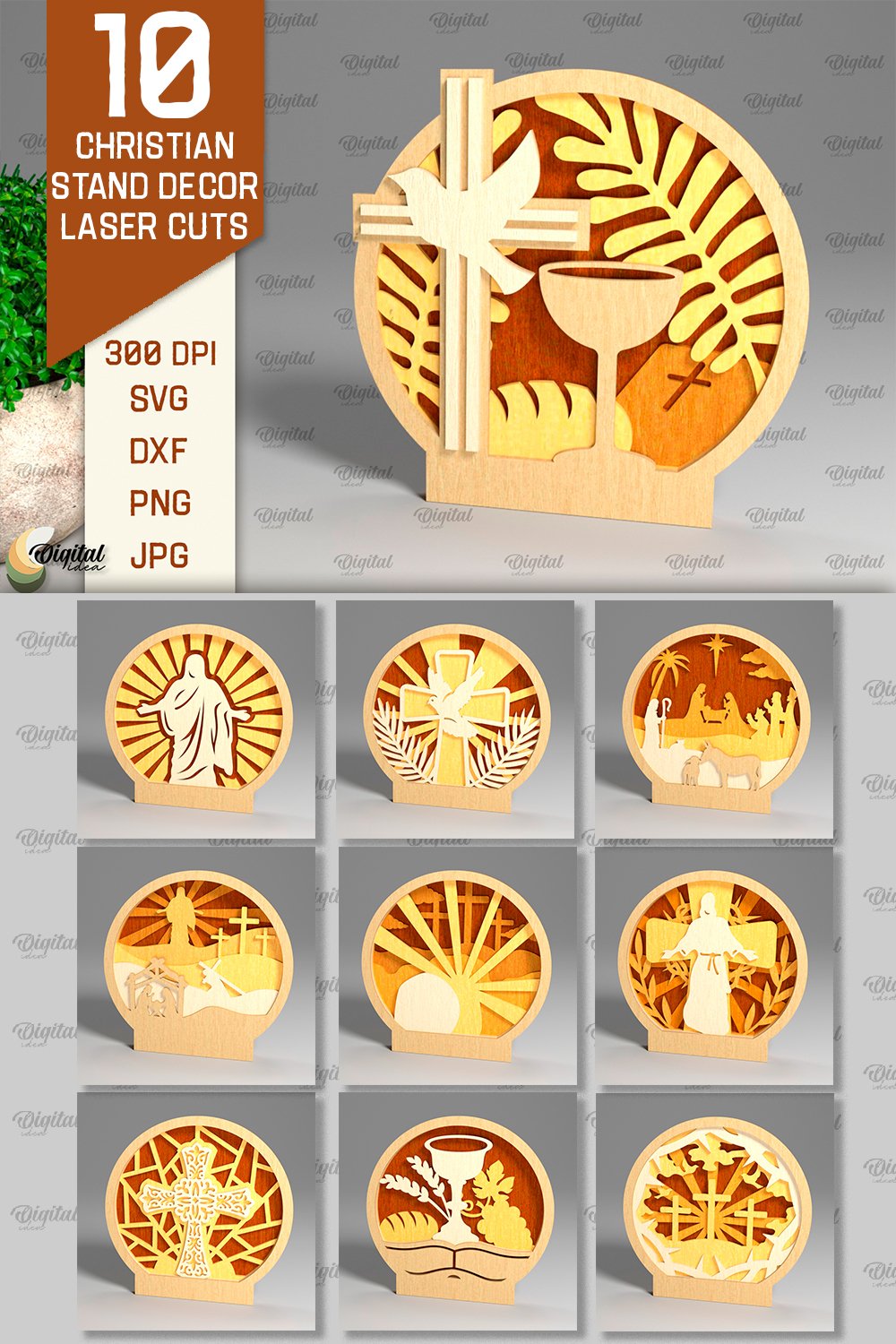 Christian Stand Decor Laser Cut Bundle. Christian Decor SVG
