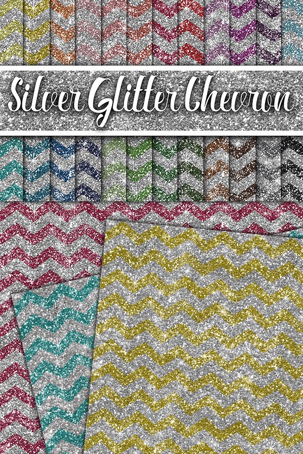 Silver Glitter Chevron Textures