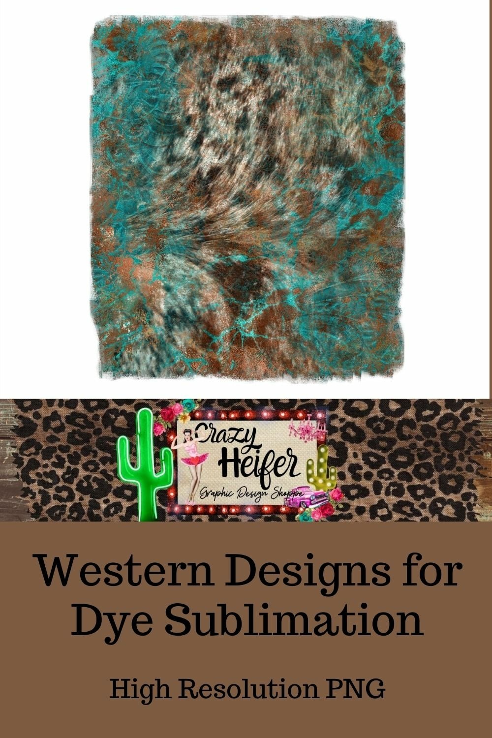 Turquoise cow hide background dye sublimation (1496530)