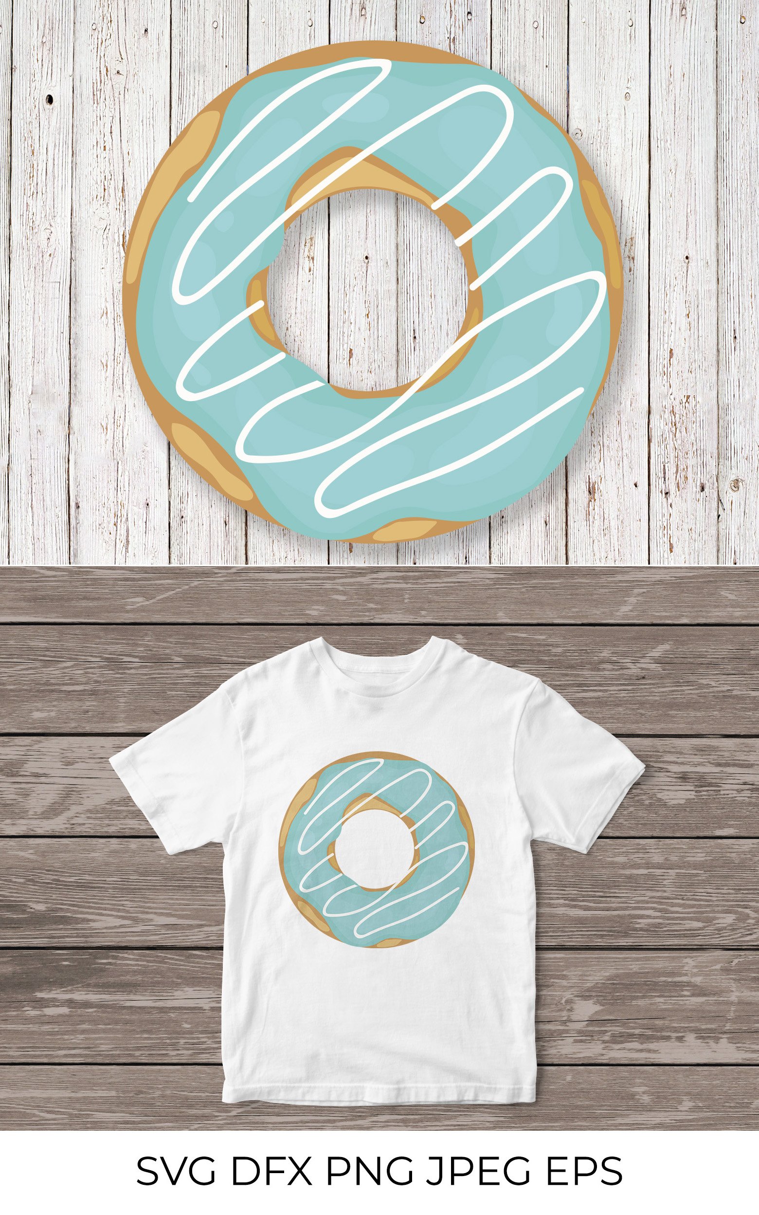Donut SVG. Yummy doughnut with blue glaze (1436915)