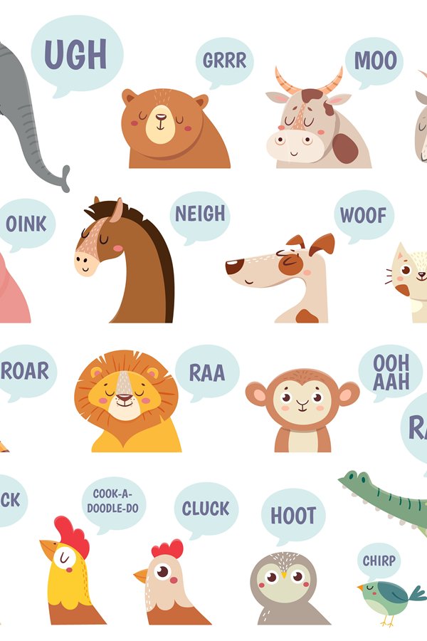 Animals sounds. Cute animal making sounds cat and dog, sheep