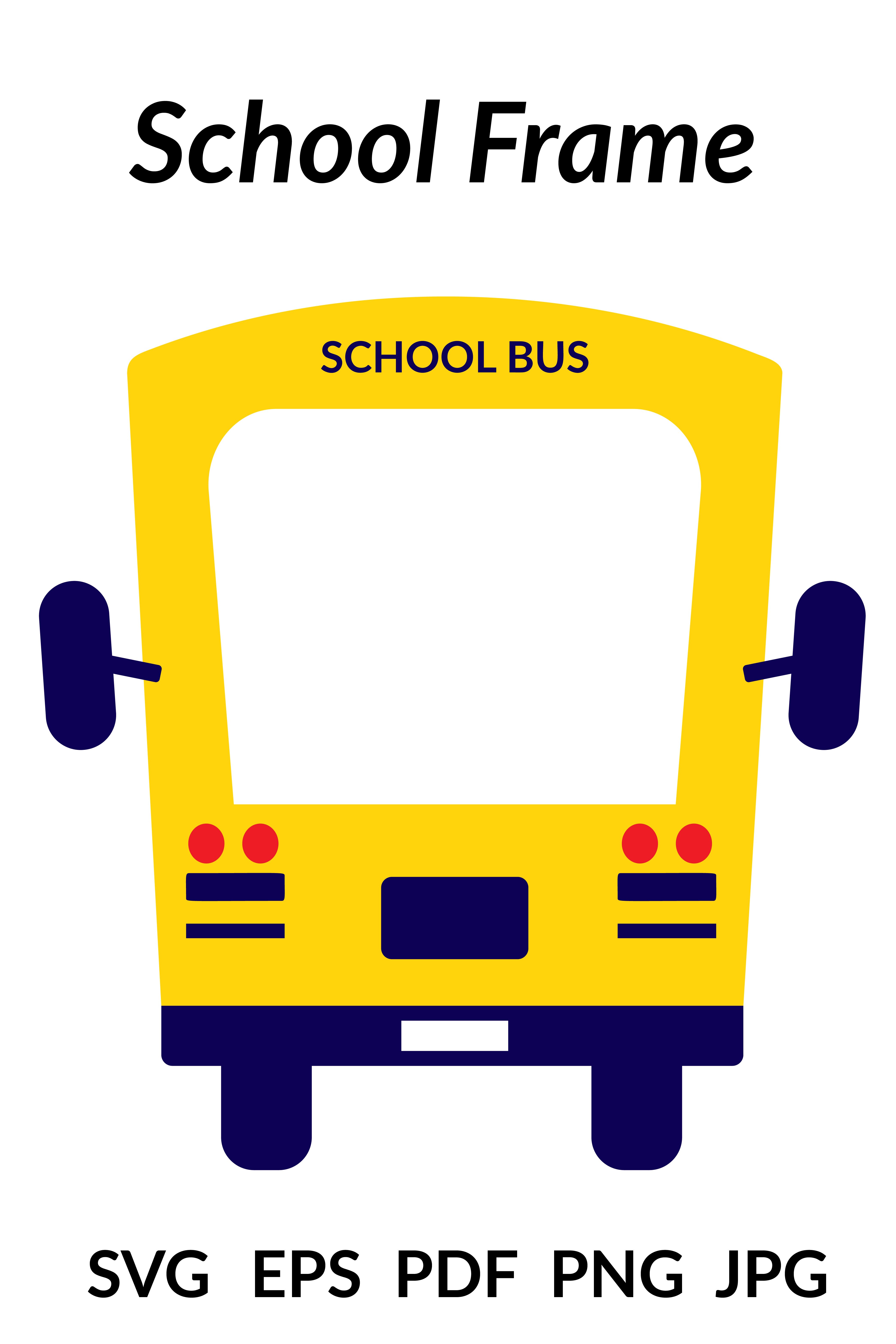 School Frame. School Bus SVG. Photo Frame. Print Holder SVG.