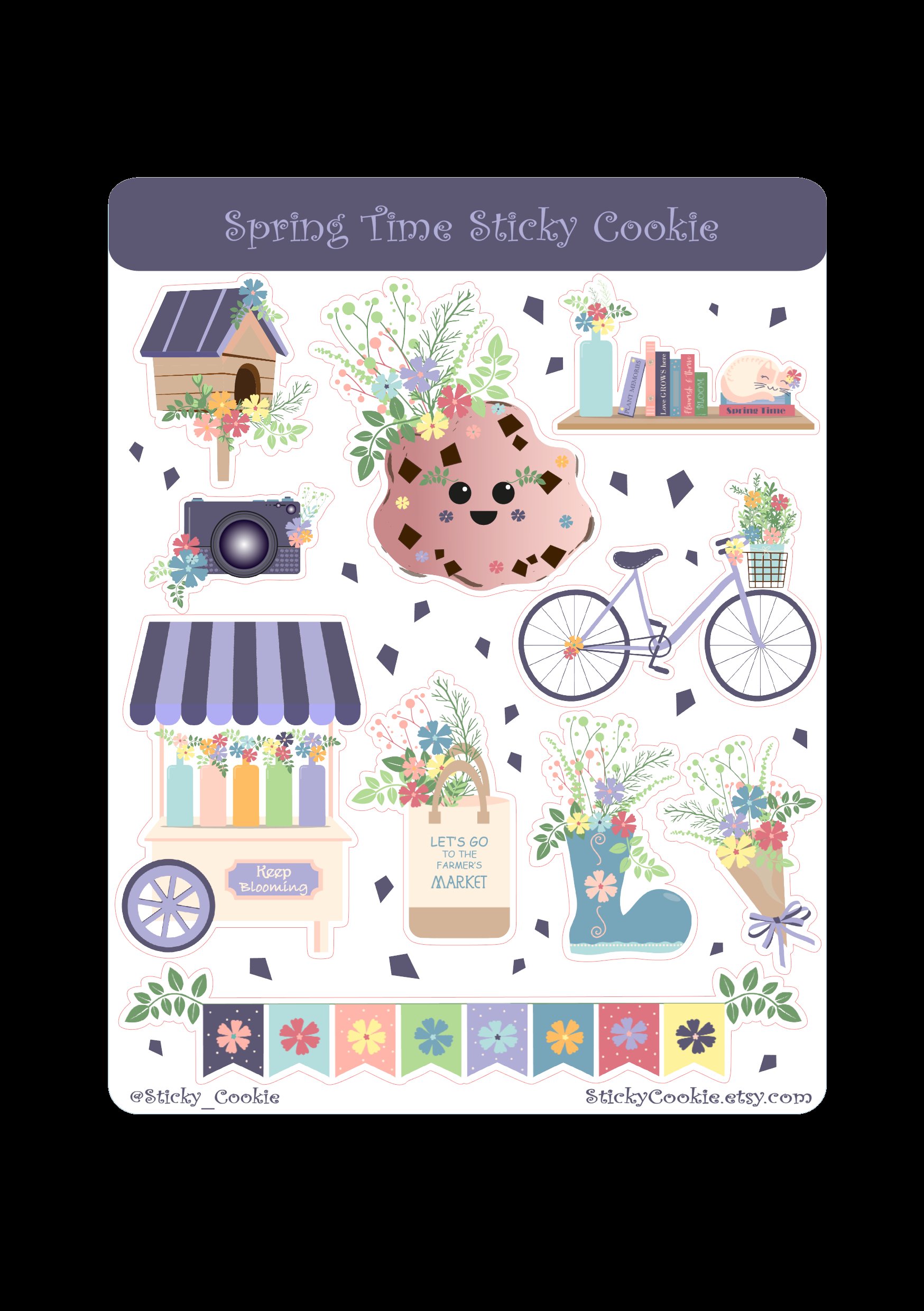 Digital Spring Time, flowers clipart