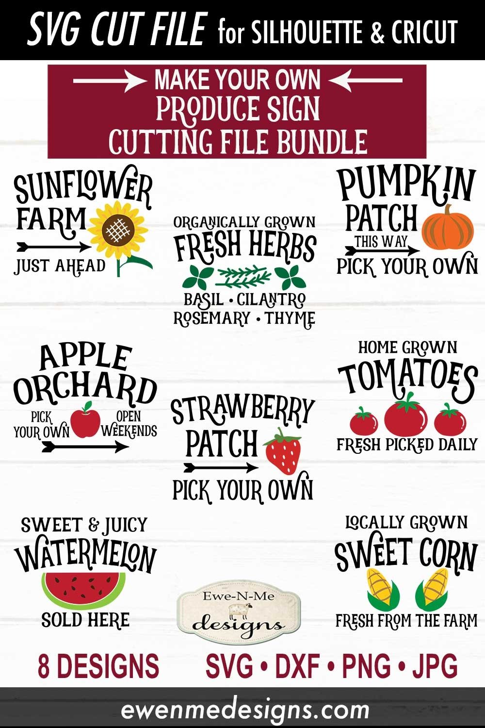 Produce Sign Bundle | Garden | Vegetables Fruits SVG