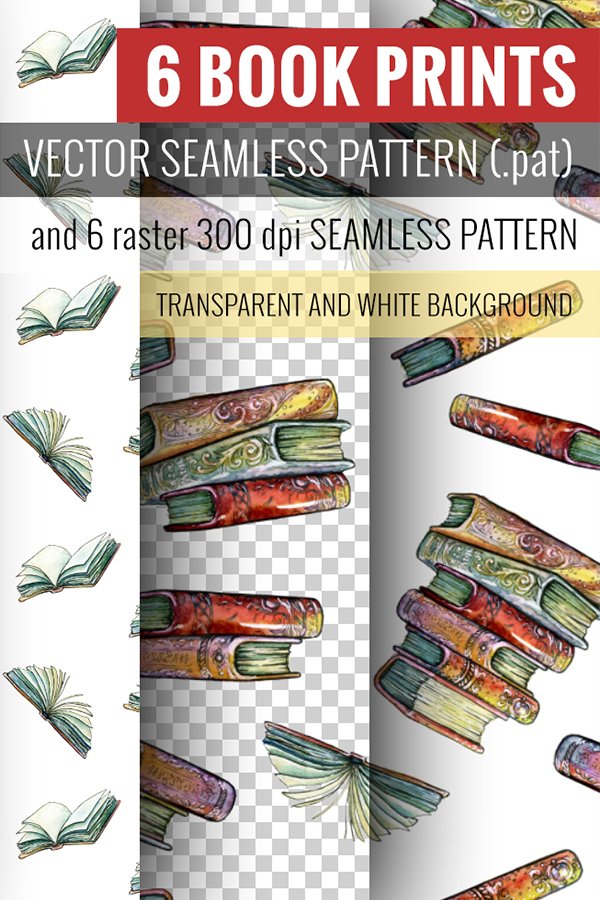 6 Book pattern background