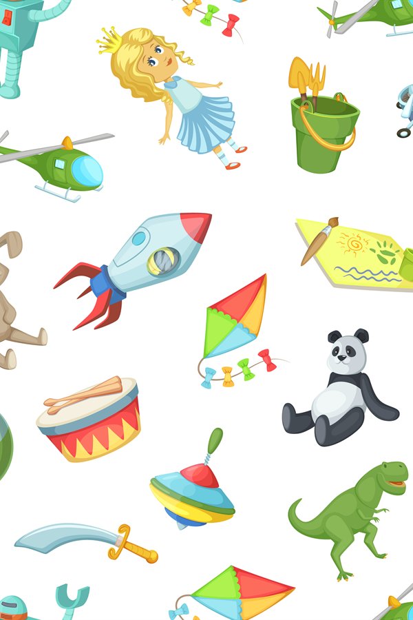 Vector cartoon children toys pattern or background (873878)
