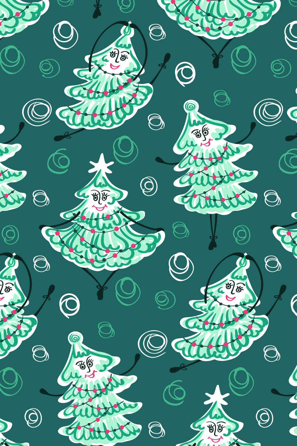 Christmas tree Seamless Pattern vector art