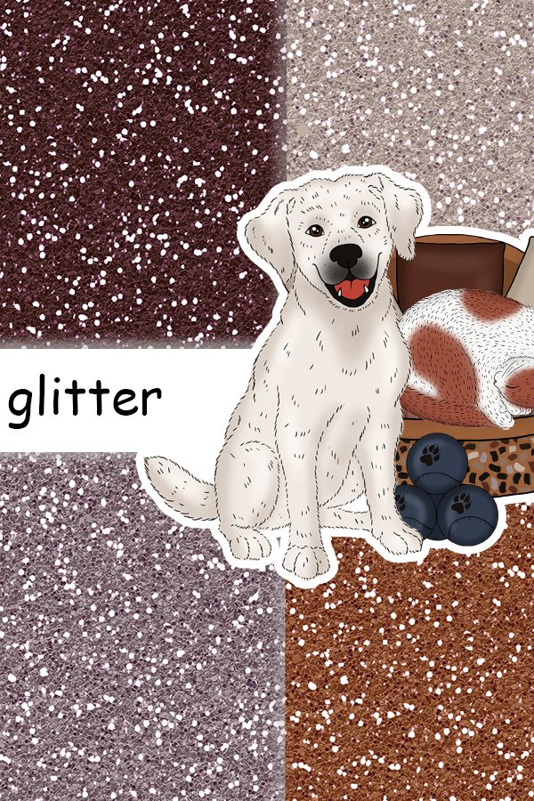 Pets GLITTER Cat Dog Animal Puppies Digital Stickers - JPEG