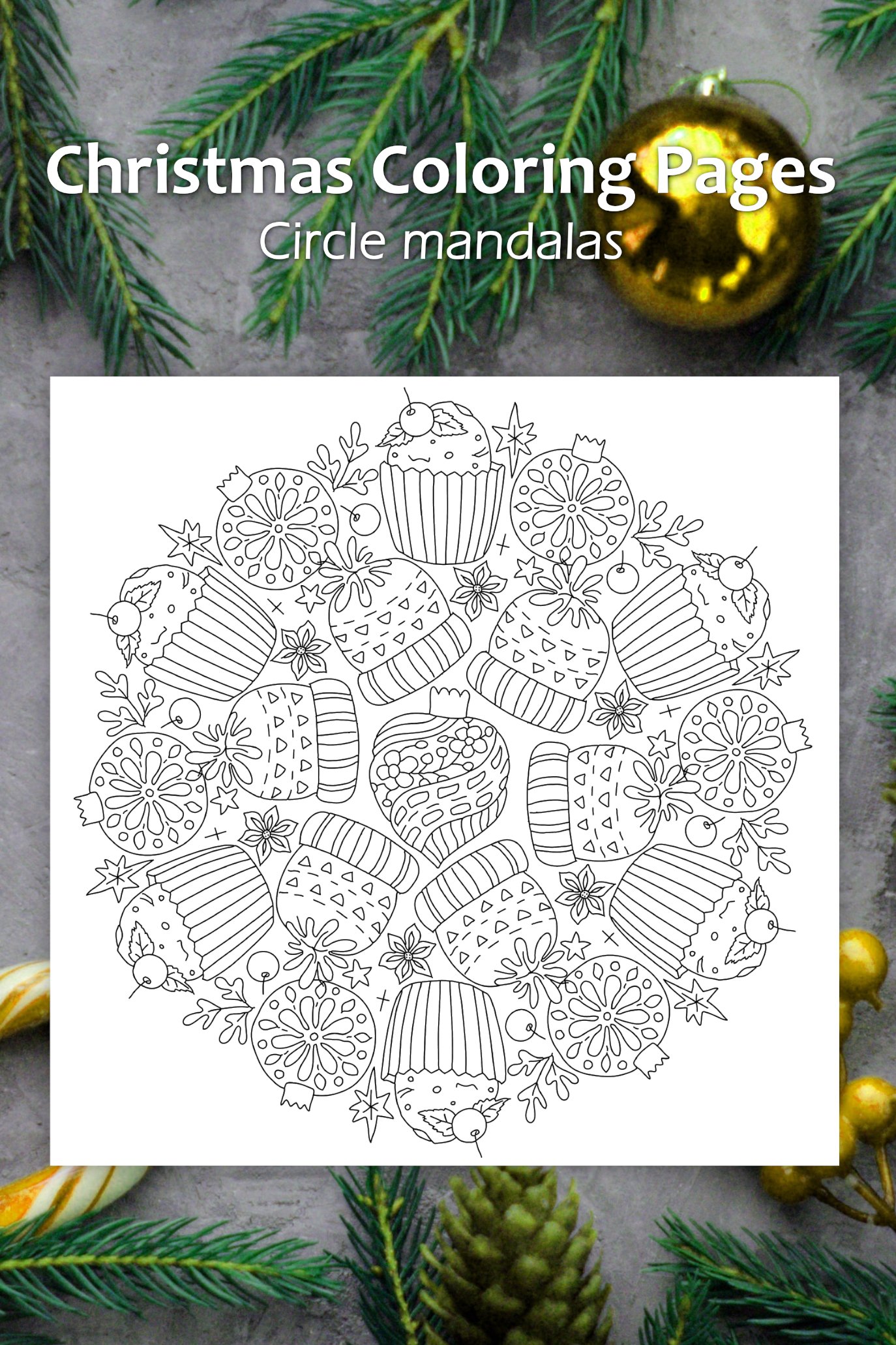 Christmas Coloring Pages, Winter Mandalas | New Year PDF