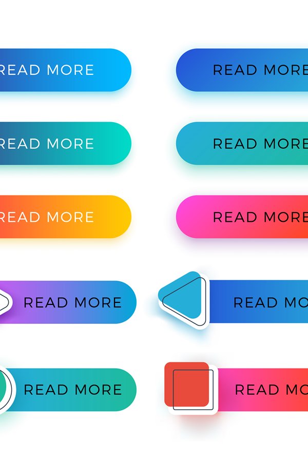 Modern read more color vector buttons isolated