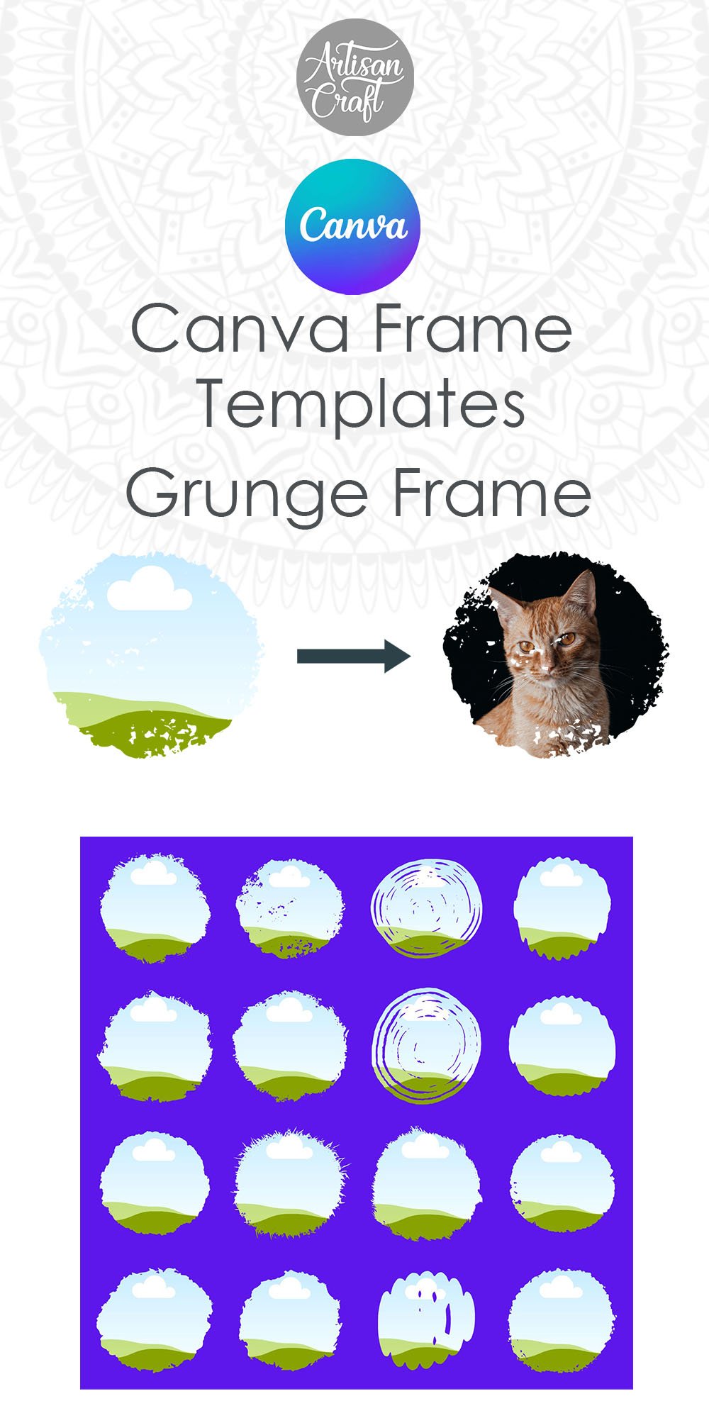 Canva Grunge frame with distressed borders