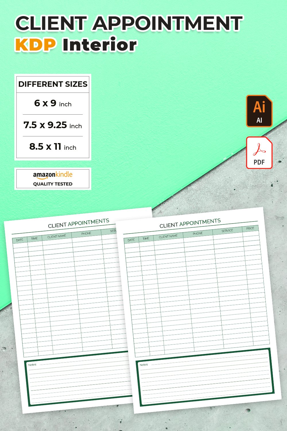 Client Appointment Tracking Printable Planner