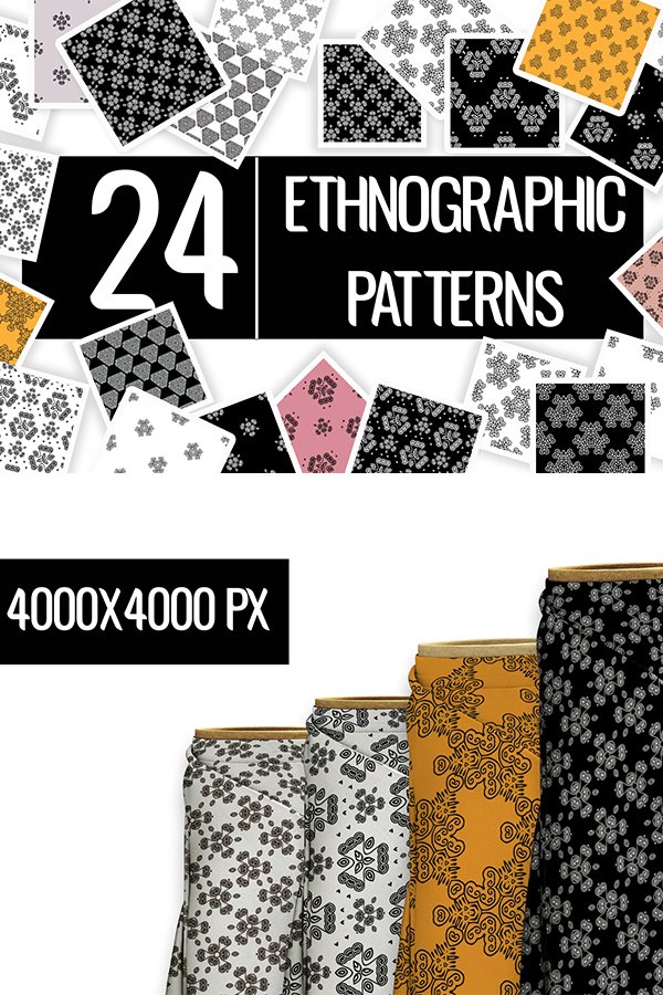 24 ethnic seamless patterns