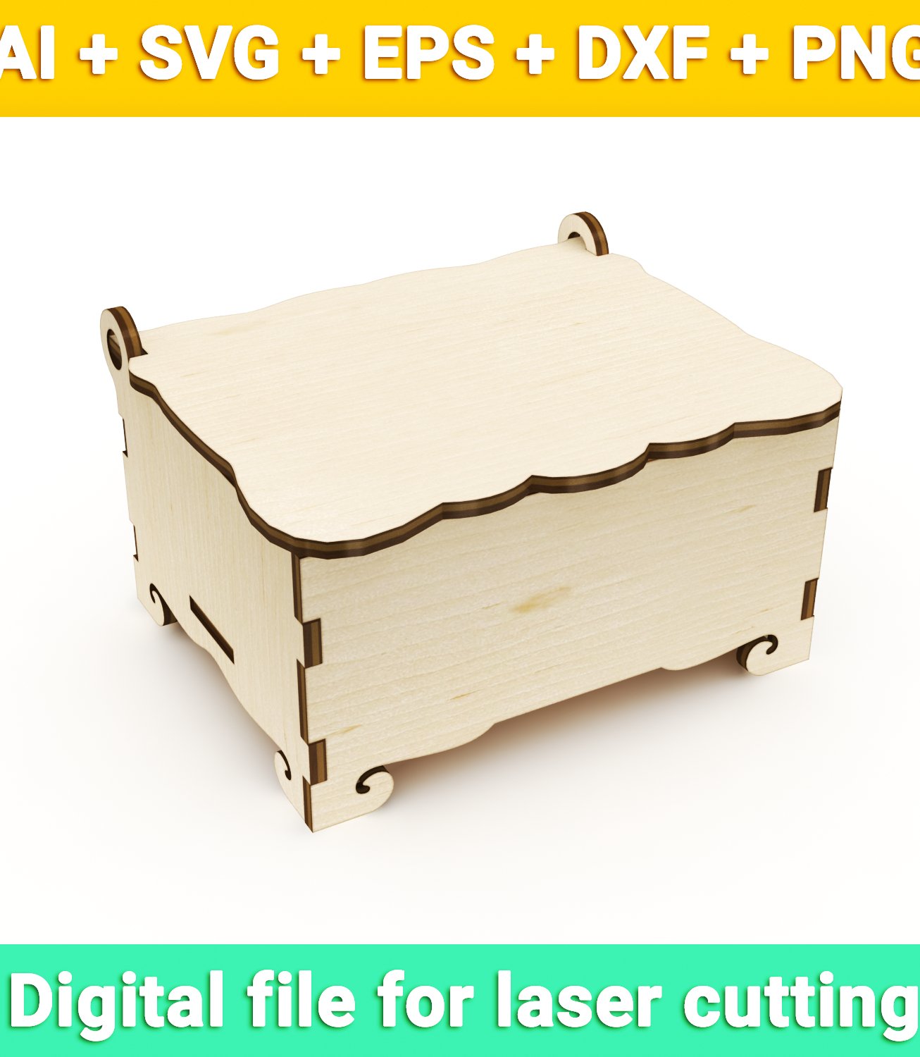 Elegant box vector for CNC svg vector file