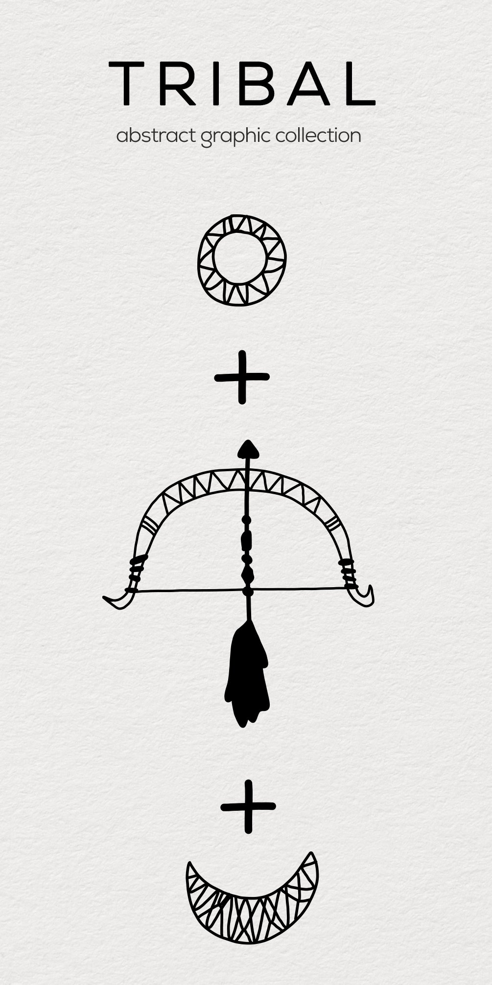 Tribal illustrations with boho arrows
