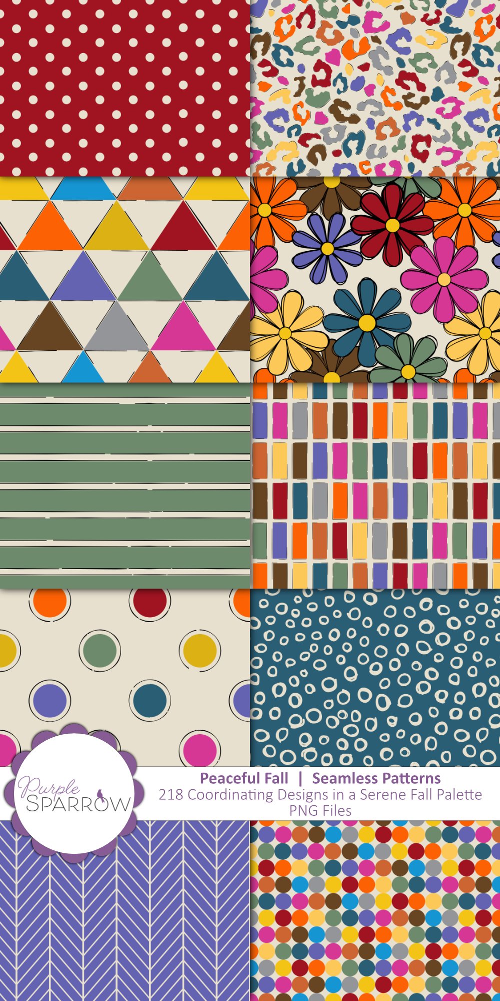 Peaceful Fall | Seamless Pattern Collection | 218 Designs