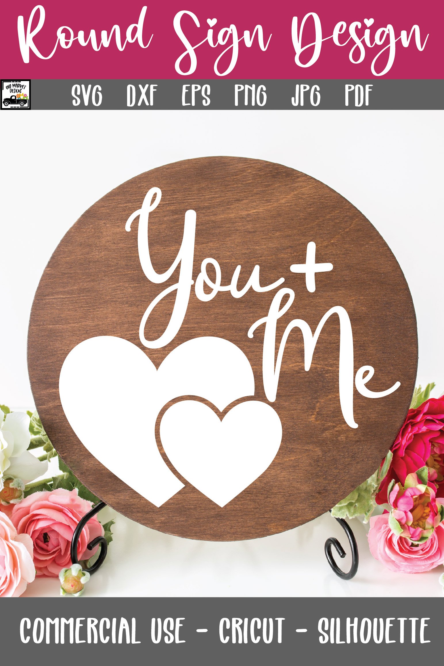 You and Me SVG File| Round Door Sign SVG File