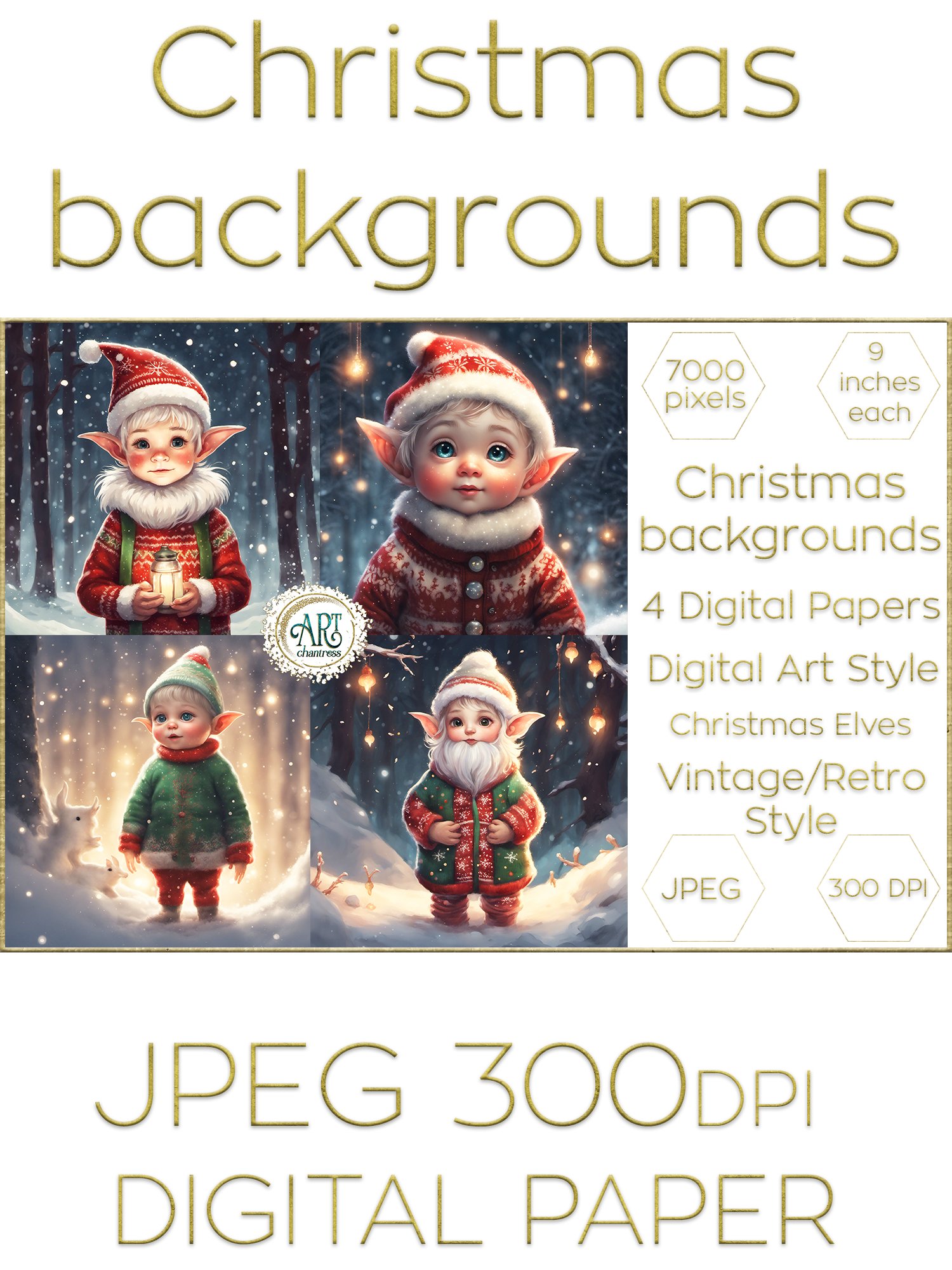 Christmas Elves Bestie Elf digital papers (2932268)