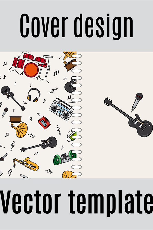 Cover design with music instrument pattern (859946)