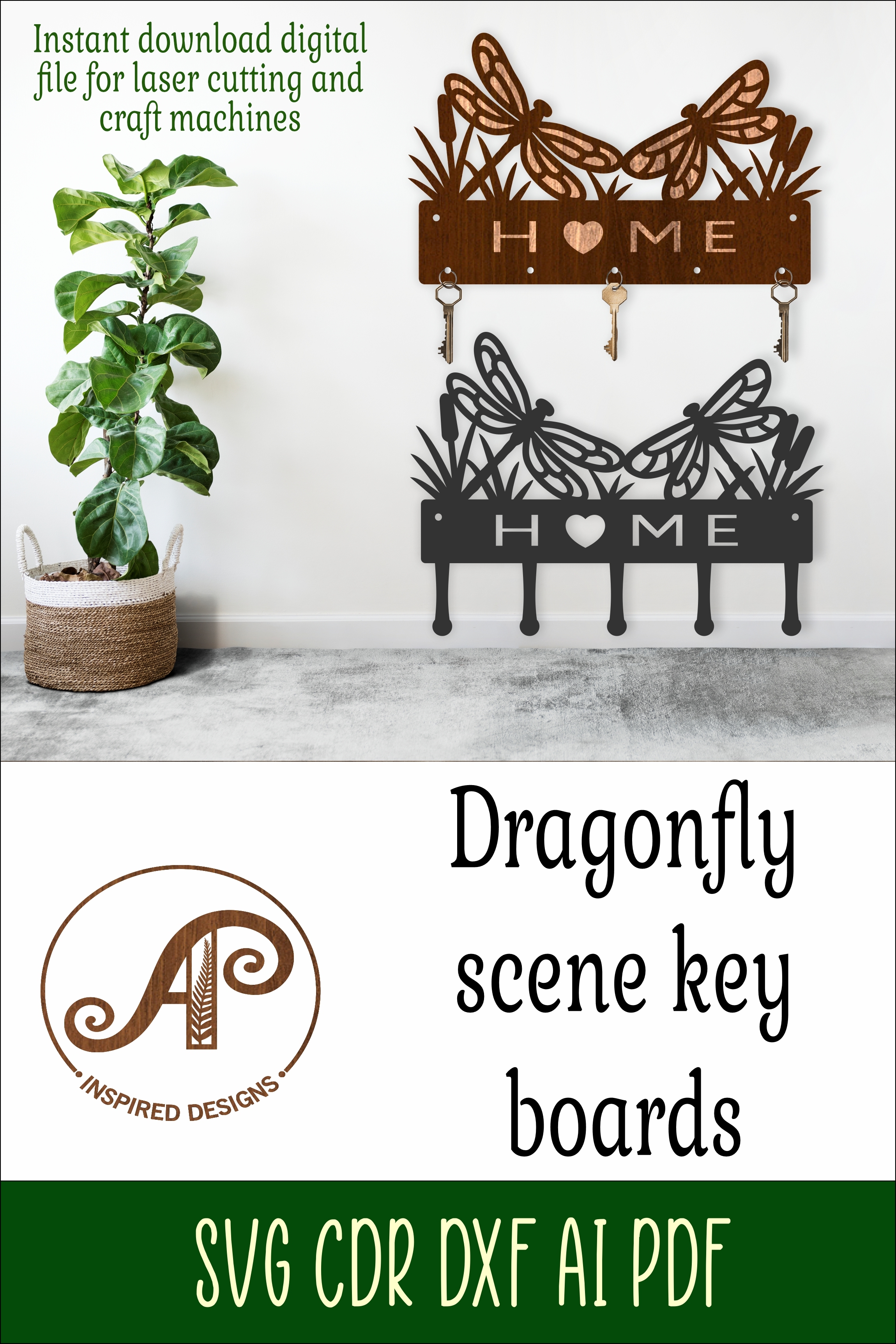 Dragonflies Key holder designs for wood and metal