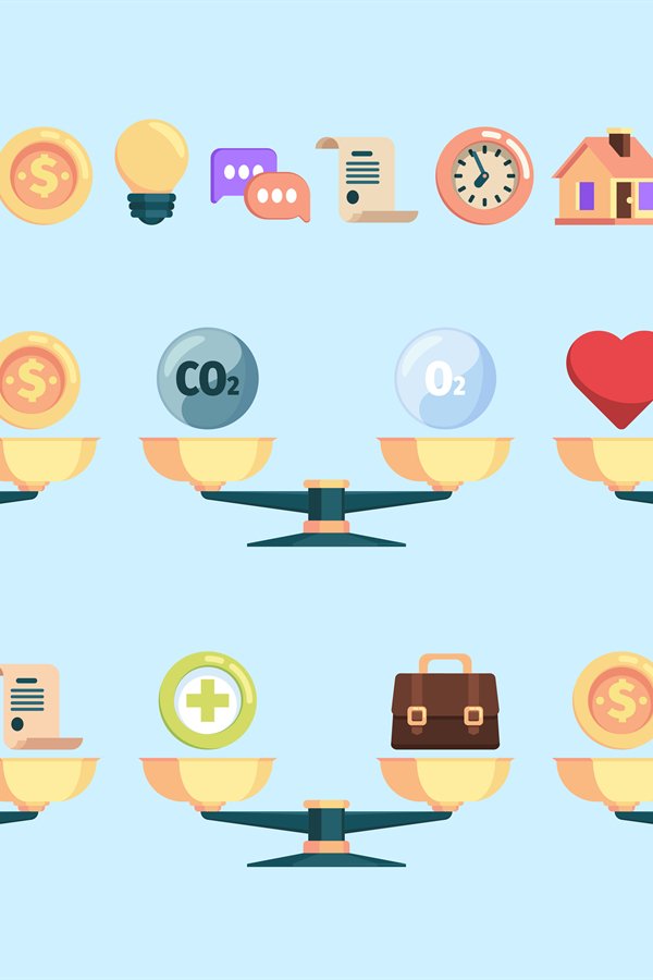 Scales concept pictures. Business comparison money and frien