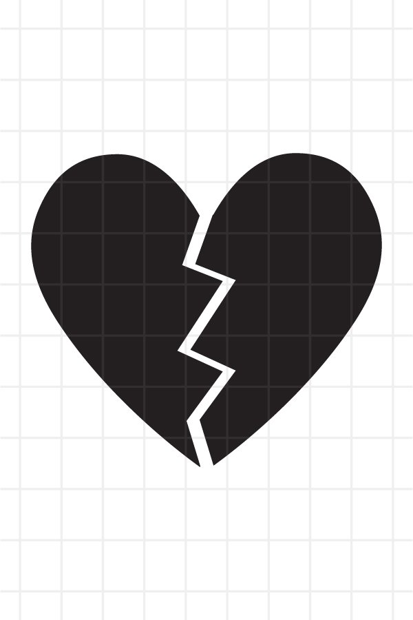 Broken Heart Shape SVG cutting file