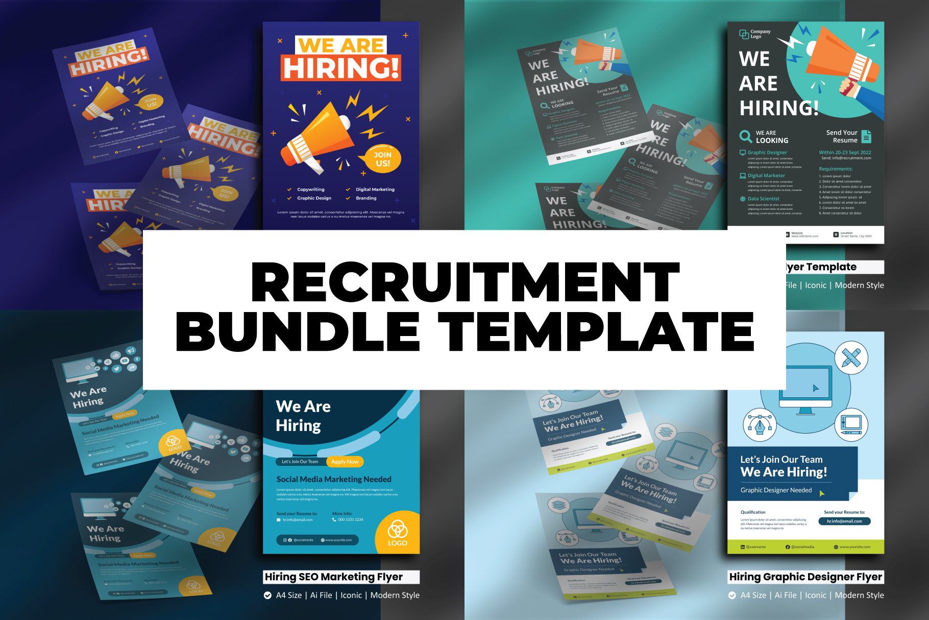 BUNDLES! 4 Open Recruitment Flyer Brochure (1381848)