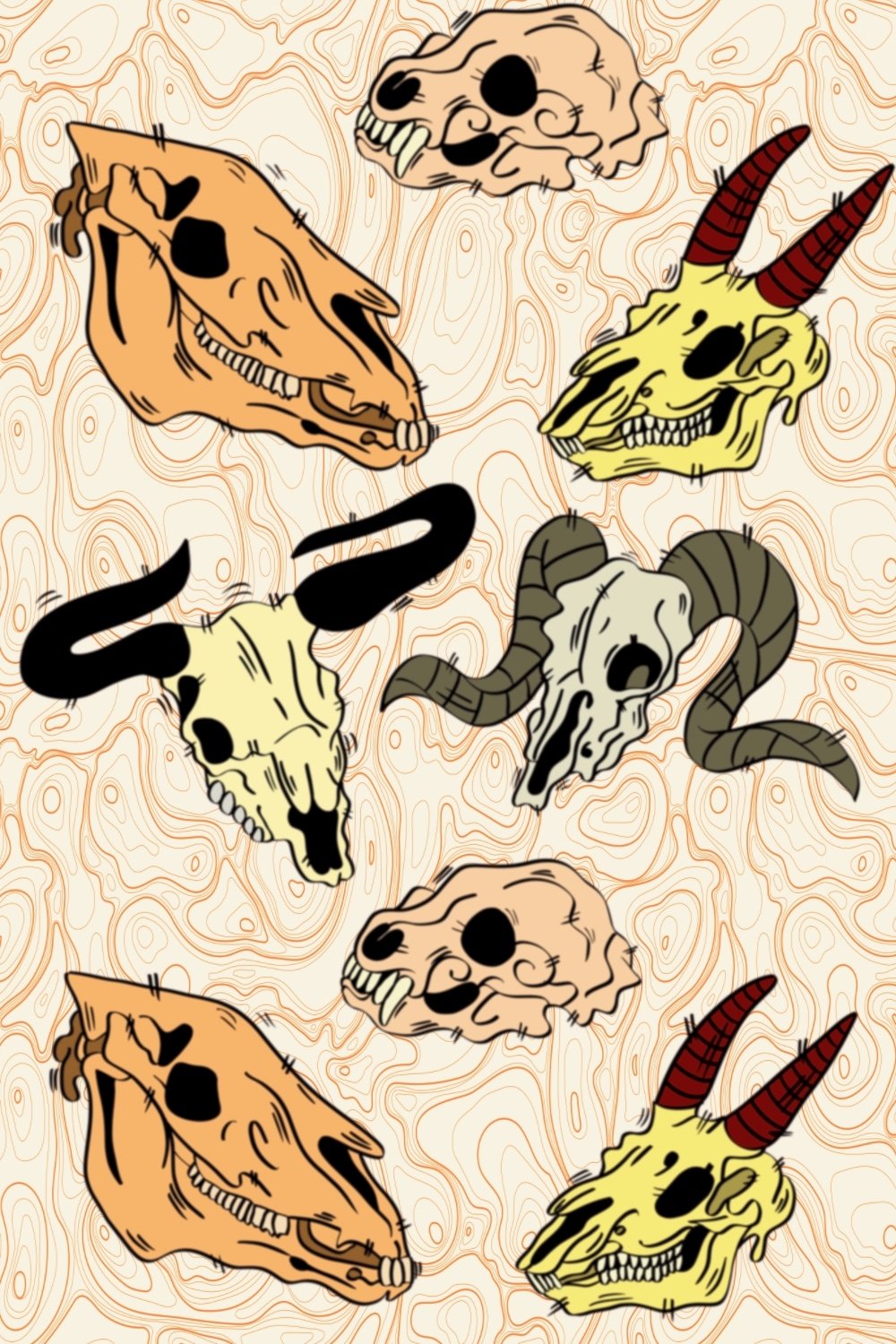 Halloween Stickers Bundle-Scull Halloween-Stickers Scull