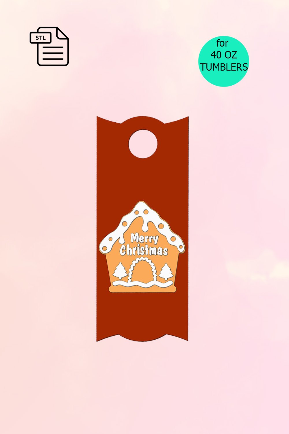 40 OZ Tumbler Gingerbread House Stl File for 3d Print