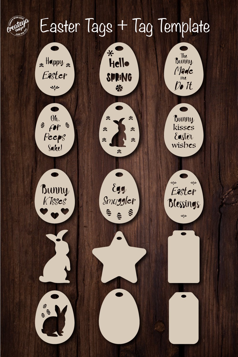 Easter tags. Easter basket tags. Tag template.