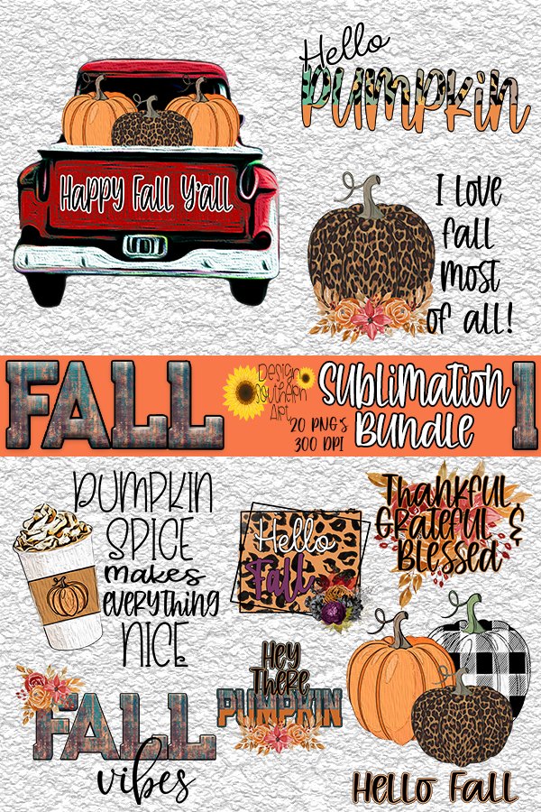 Fall Sublimation Bundle - PNG - 20 Fall Sublimation Designs