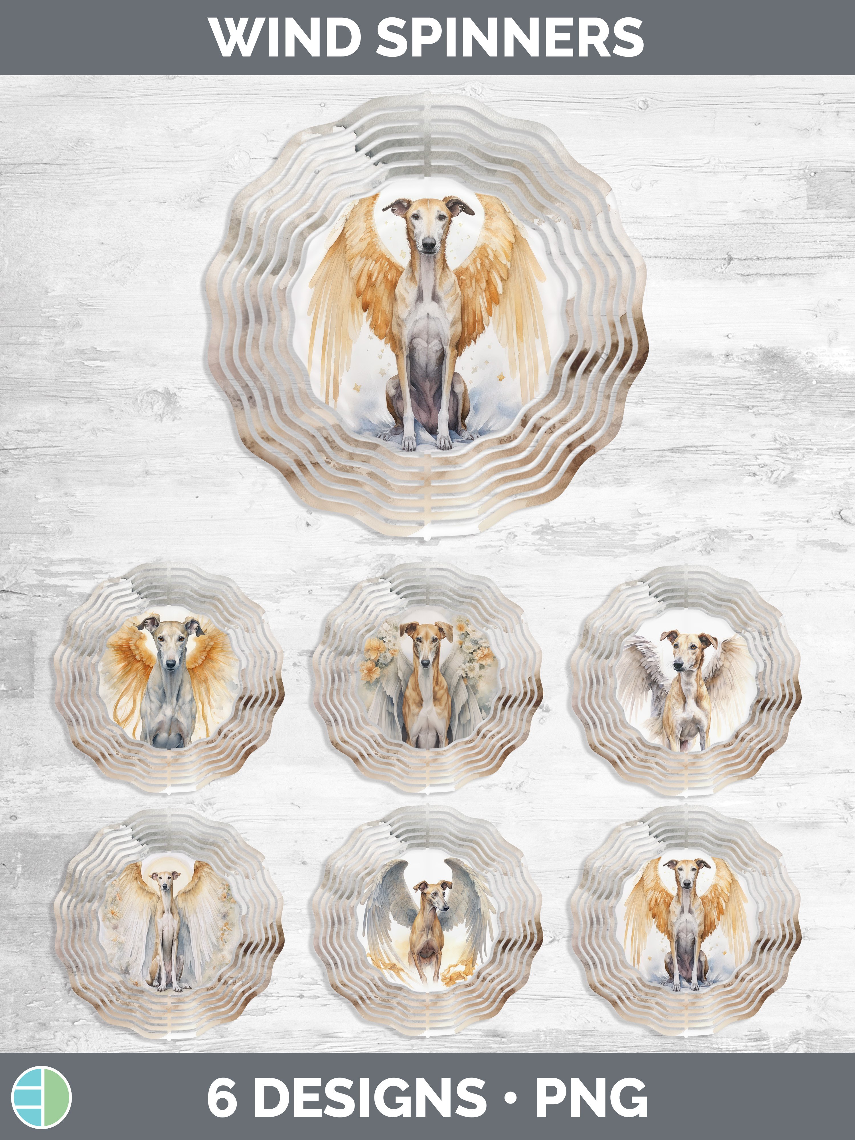 Memorial Angel Greyhound Dog Wind Spinner | Sublimation Spin