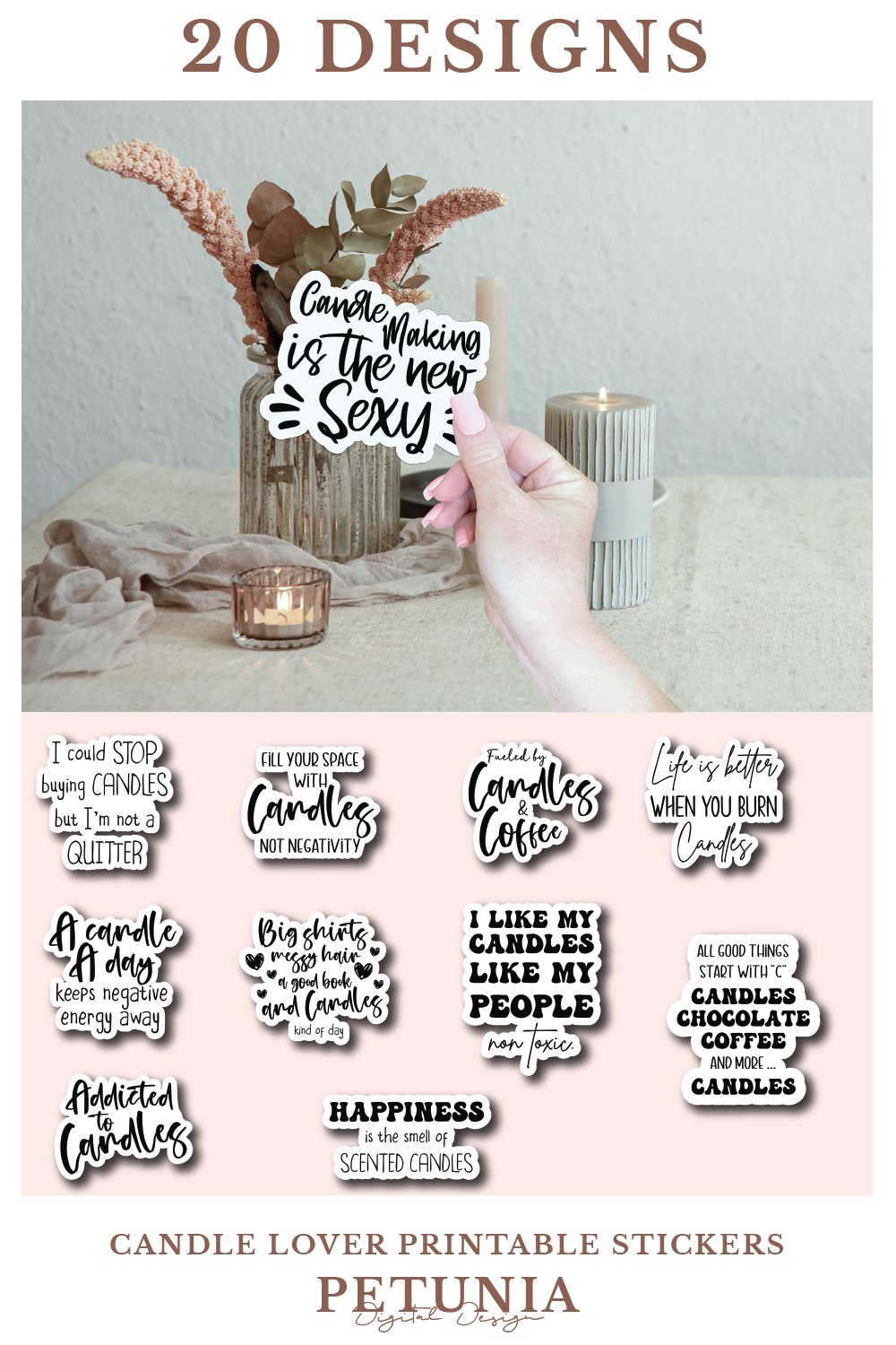 Candle Lovers Sticker Bundle | Printable Stickers Bundle