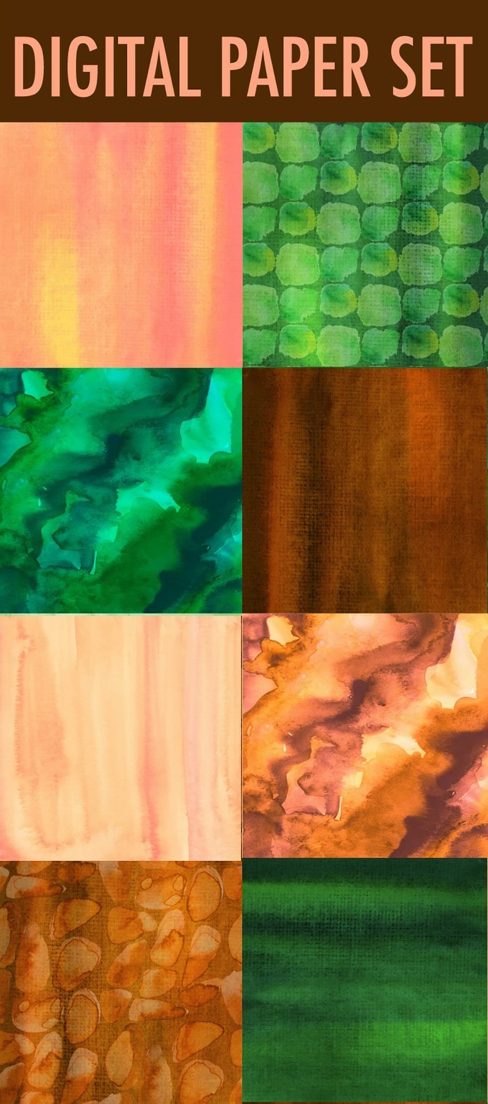 Watercolor Texture Fall Digital Paper | Autumn Backgrounds