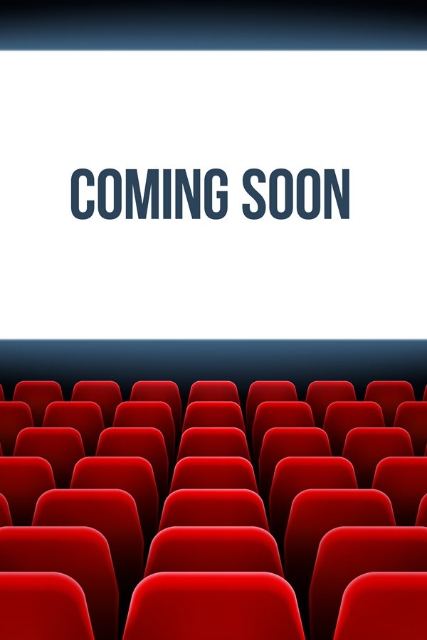 Cinema hall. Movie interior with coming soon text on white s