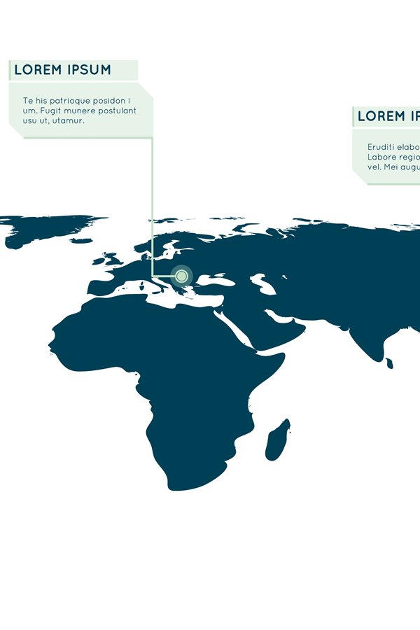 World map infographic. Callout, info text boxes vector illus