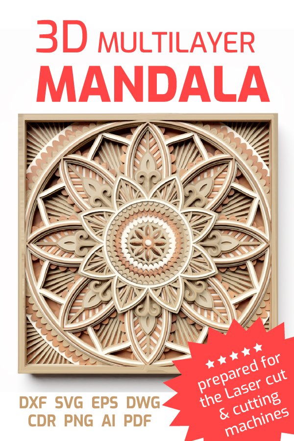 MANDALA SVG DFX Shadow Box 3d layered Mandala svg (1227824)