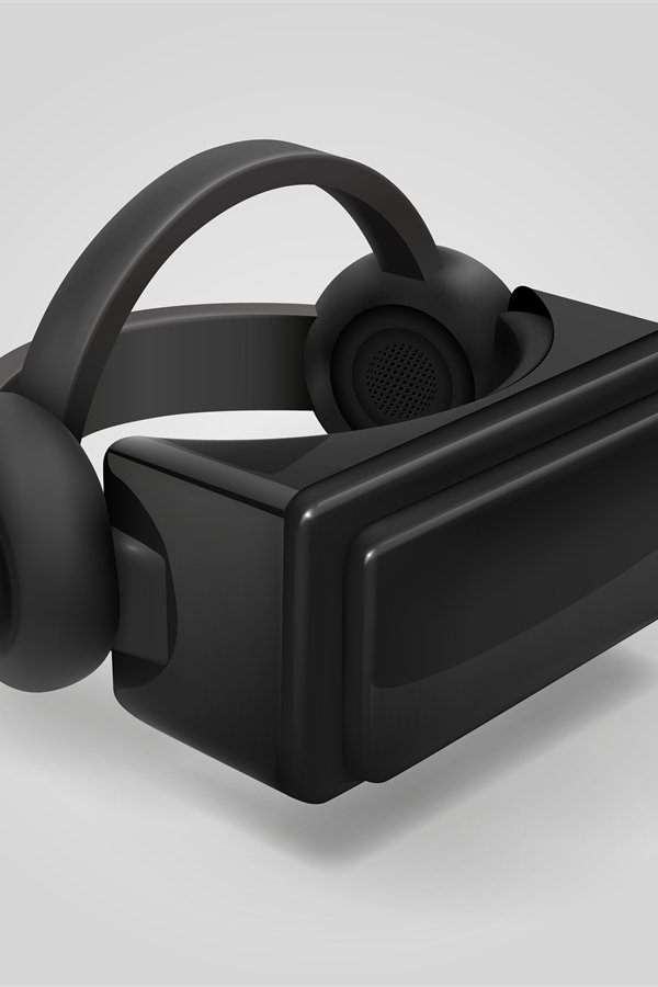 Virtual reality 3d futuristic glasses display. Vr helmet vis