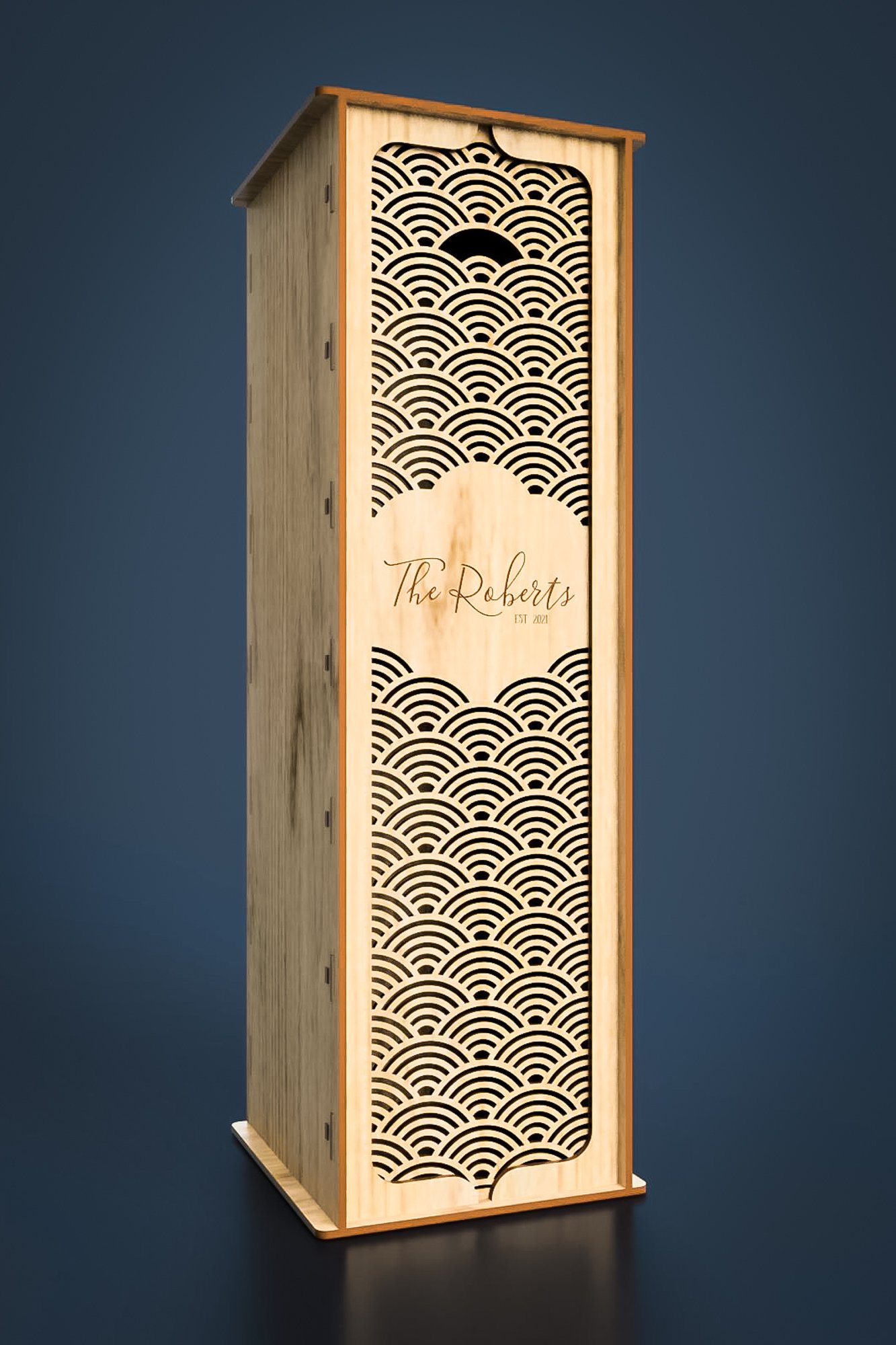 Wooden Wine Box SVG Files, Personalized Wine Box Laser Cut