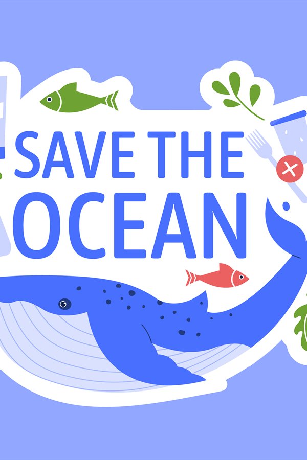 Save ocean from plastic, help and support whales