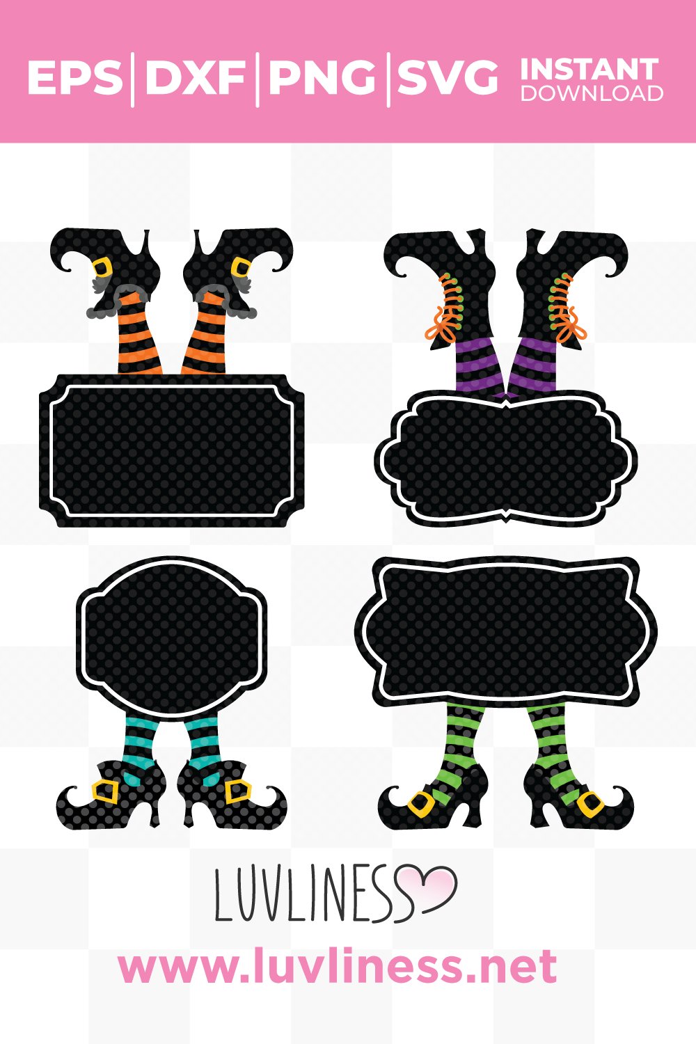 Vector Halloween Witch Legs & Shoes SVG Bundle, 8 Designs