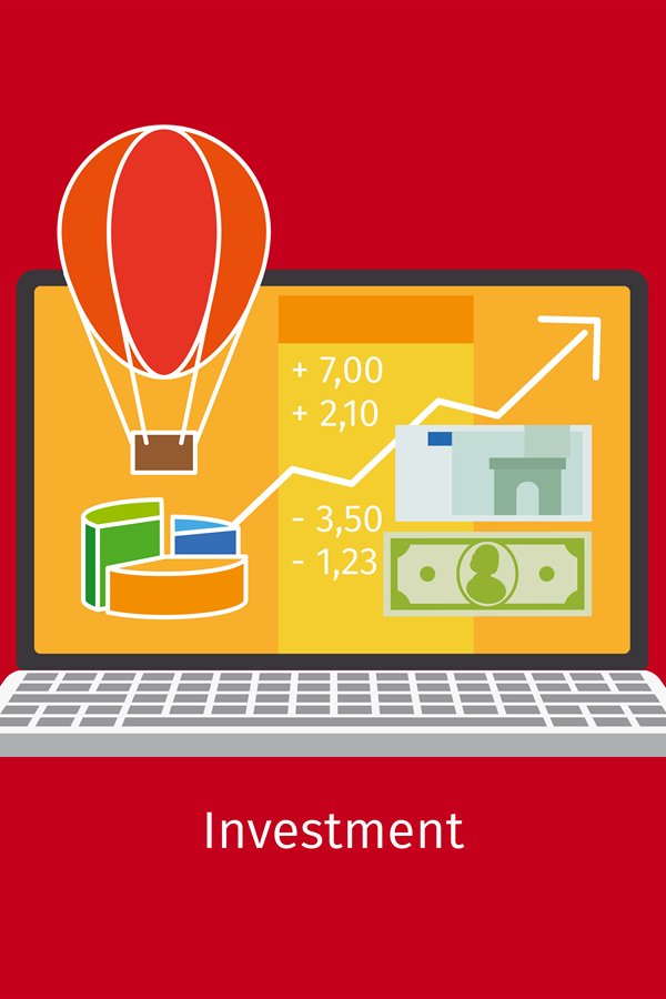 Investment cartoon style illustration