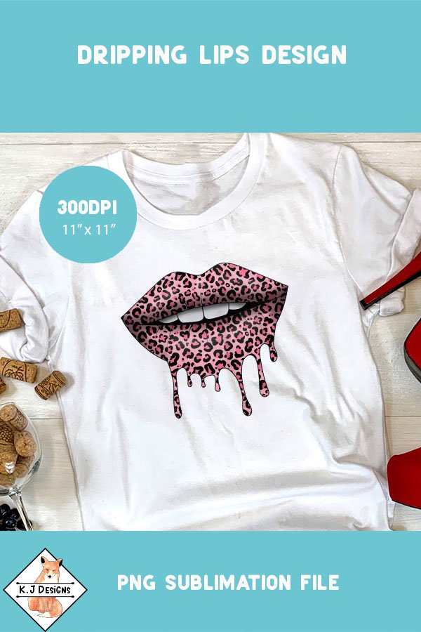 Dripping Lips Sublimation Design