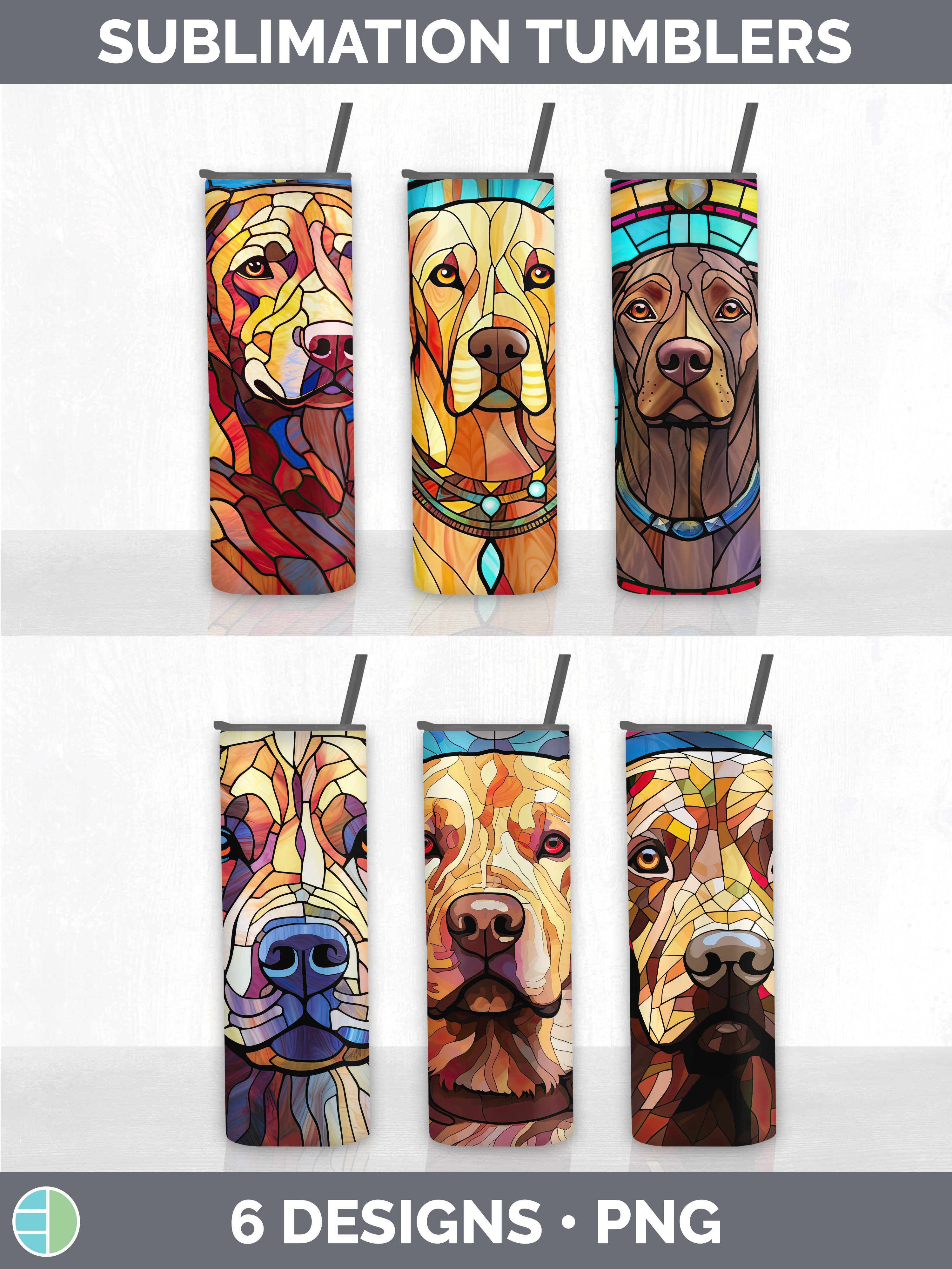 Stained Glass Labrador Retriever Dog Tumbler | Sublimation 2